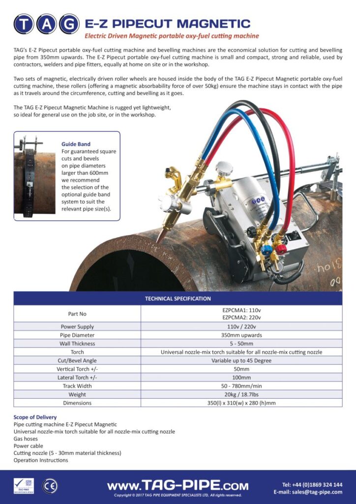 TAG E-Z Pipecut Magnetic Flame Cutter – Tag Pipe